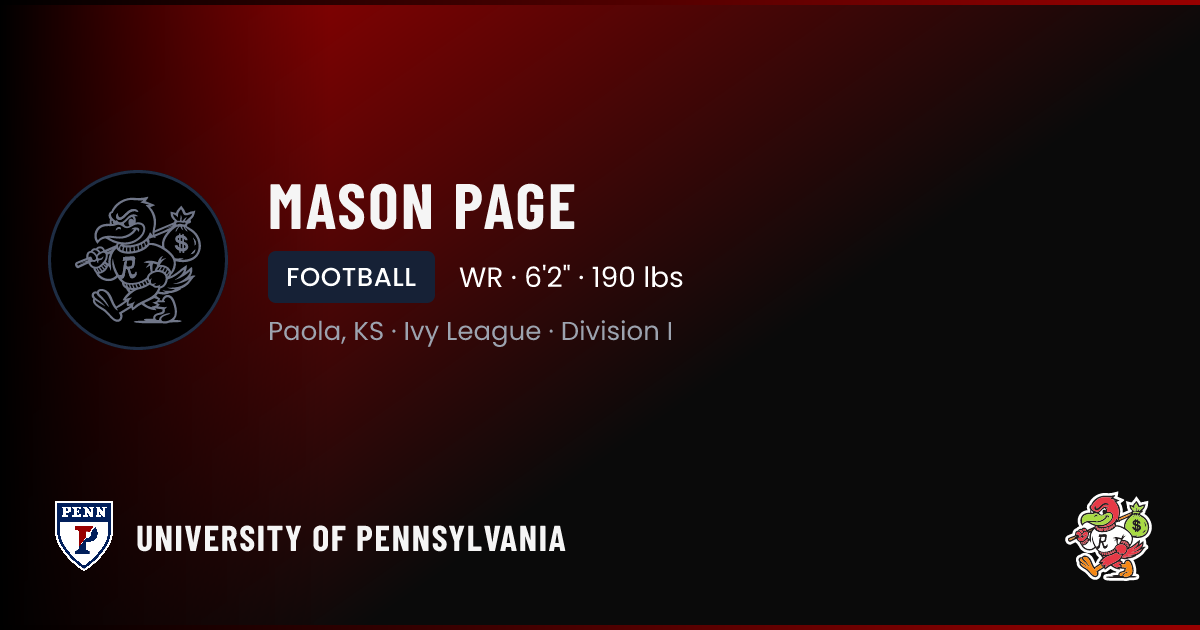 Mason Page University of Pennsylvania Football NIL Deal | RallyFuel